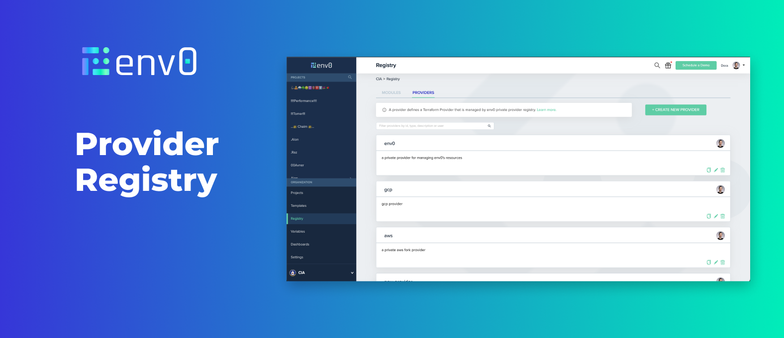 Provider Registry | env0